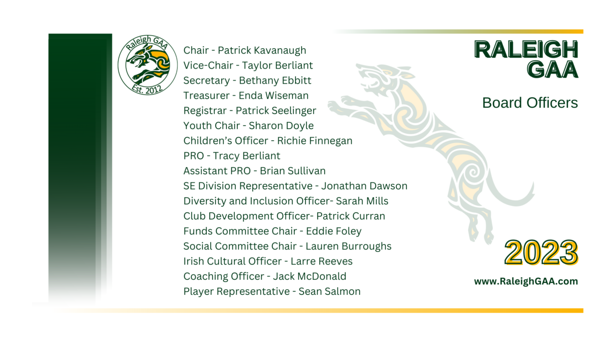 2023 Committee & Coaching Team | Raleigh Cú Chulainn Gaelic Athletic ...